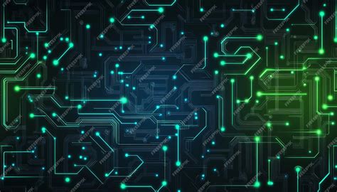 Simple Circuit Board Pattern Background With Smooth Gradient Premium Ai Generated Image