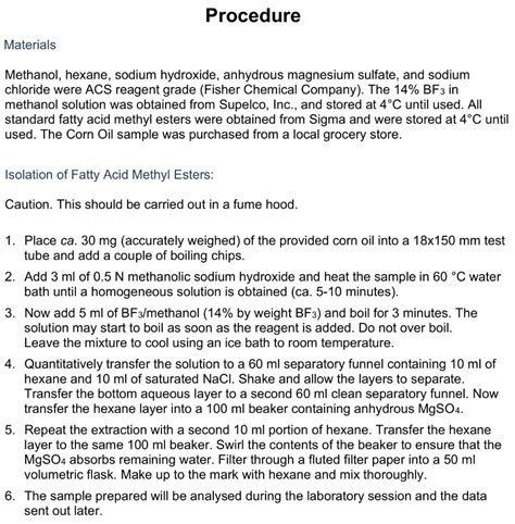 Solved Materials Methanol Hexane Sodium Hydroxide