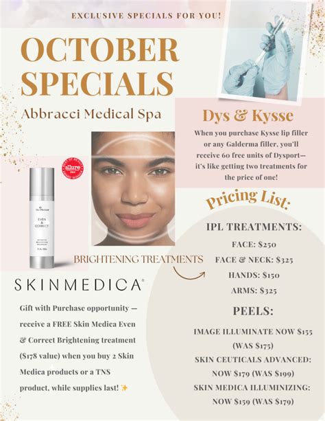 October Specials At Abbracci Medical Spa Abbracci Med Spa