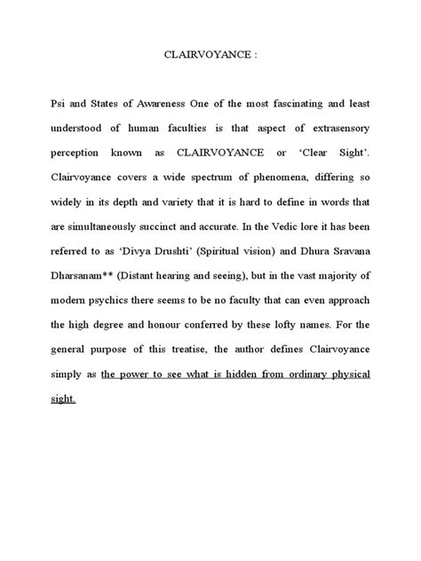 Manu Script Download Free Pdf Parapsychology Clairvoyance