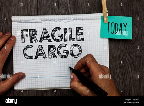 Handwriting Text Writing Fragile Cargo Concept Meaning Breakable Handle With Care Bubble Wrap