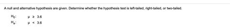 Solved A Null And Alternative Hypothesis Are Given