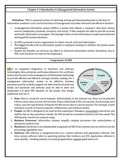 Chapter 1 Mis Pdf Data Management Information System