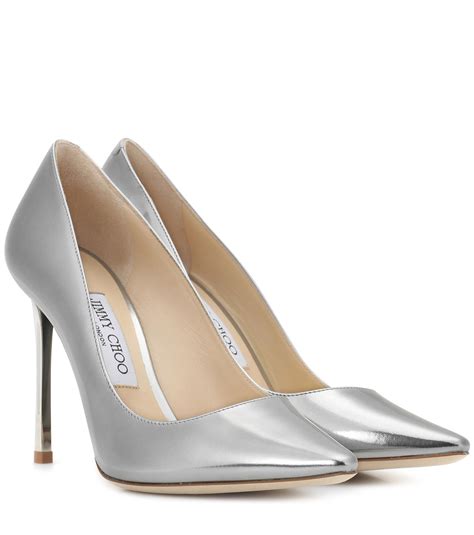 Jimmy Choo Romy 100 Metallic Leather Pumps Lyst