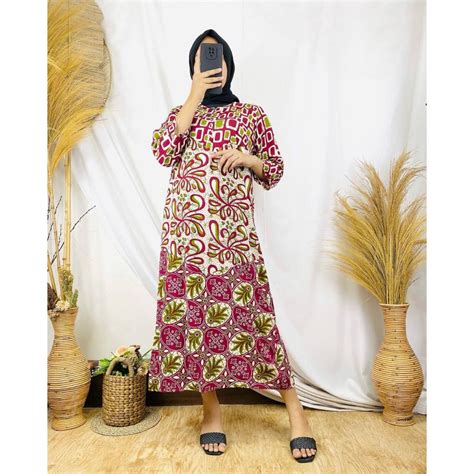 Jual Daster Batik Lengan Panjang Baju Daster Lengan Panjang Longdress