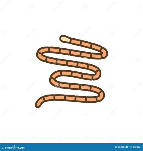 Tapeworm Cestoda Vector Concept Colored Icon Or Symbol Stock Vector