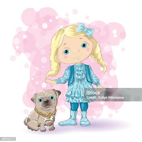 소녀 금발의 금 1 개에 대한 스톡 벡터 아트 및 기타 이미지 개 공주 귀여운 Istock