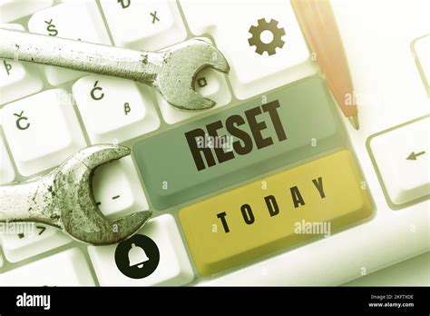Text Sign Showing Reset Concept Meaning Cause Device Return To Its