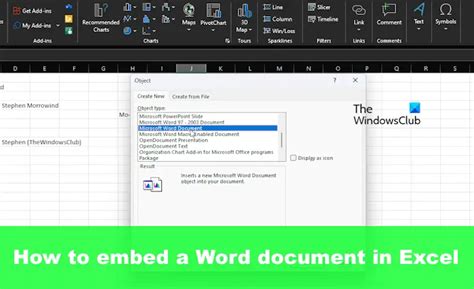 Comment Intégrer Un Document Word Dans Excel