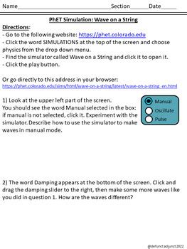 Waves On A String A PhET Physics Lab On Amplitude Wavelength And Frequency