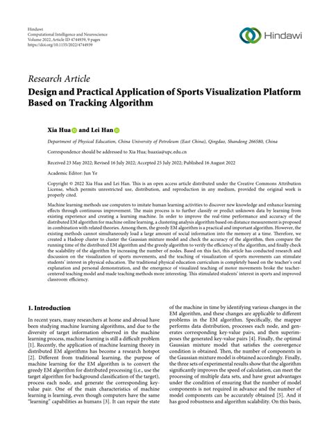 PDF Design And Practical Application Of Sports Visualization Platform Based On Tracking Algorithm