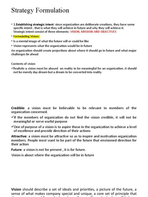 Strategy Formulation Pdf Swot Analysis Strategic Management