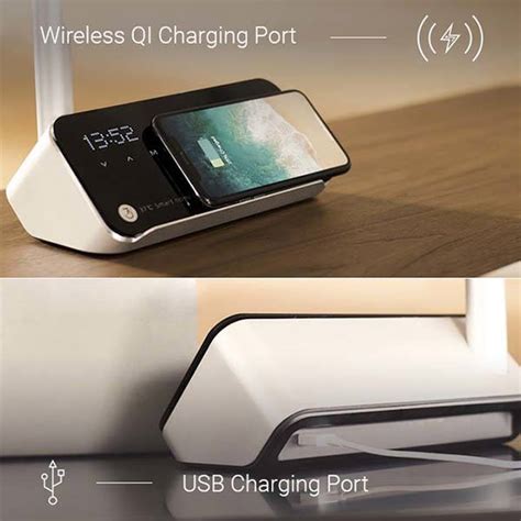 Magic Gesture Controlled Standing Desk With Led Smart Lamp And Wireless