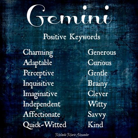 Character Development Zodiac Traits Gemini Melinda Marie Alexander