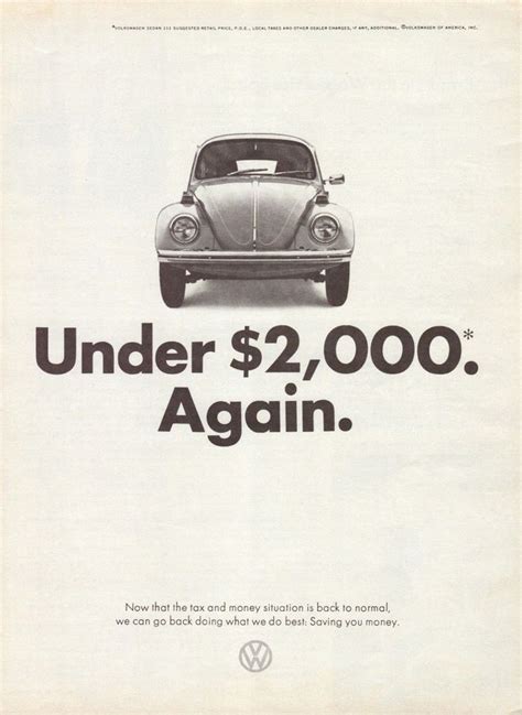 1972 Vw Volkswagen Beetle Bug Under 2000 Again Vintage Photo Print Ad