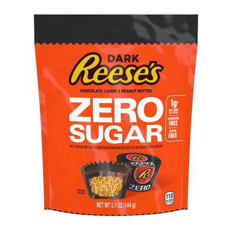Reeses Zero Sugar Miniatures Dark Chocolate Peanut Butter Cups Candy Bag 5 1 Oz