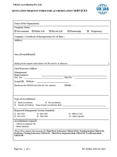 Fc 03 Ukjas Quotation Request Form Pdf