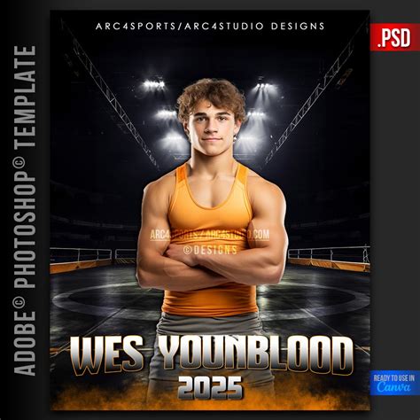 Wrestling Poster Templates Customizable Photoshop 8x10 And 5x7