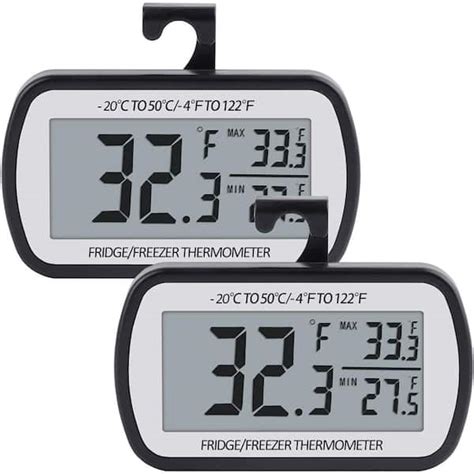 Aoibox Digital Refrigerator Thermometer With Magnetic Back Large Lcd 2