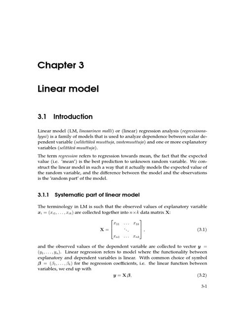 Linear Model Small Pdf Pdf Ordinary Least Squares Linear Regression
