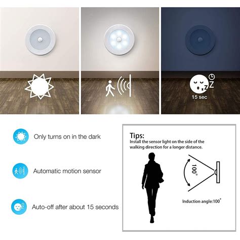3 Uds Sensor De Cuerpo Humano Luz Blanca Luz Blanca Adepaton Lrwj041