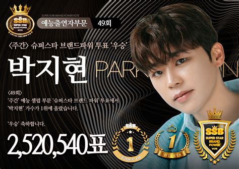 박지현 49회차 예능 셀럽 부문 슈퍼스타 브랜드파워 투표 1위 슈퍼스타 투표 결과