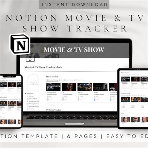 notion movie list template etsy canada