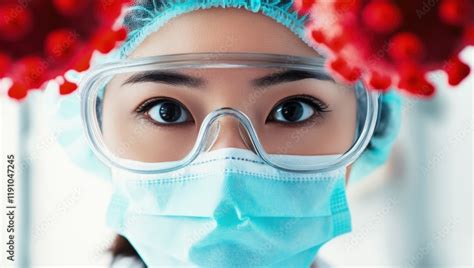 A Healthcare Professional Wearing Protective Gear Closely Examines