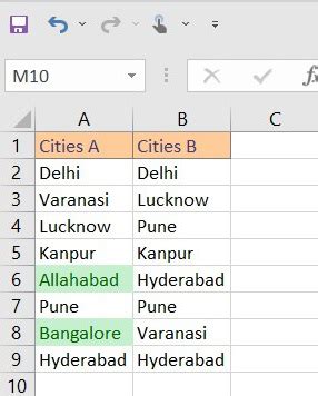 How To Compare Two Columns In Excel GeeksforGeeks