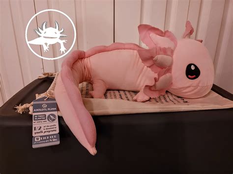Axolotl Super Large Plushie A Big 26 Long And Weighs 4 Etsy