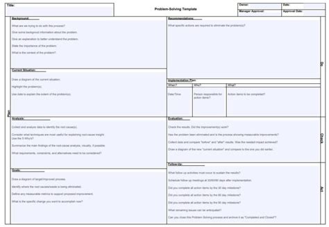 problem analysis template pdf free excel templates
