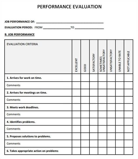 Free Supervisor Evaluation Form Template Word Printable Word Searches