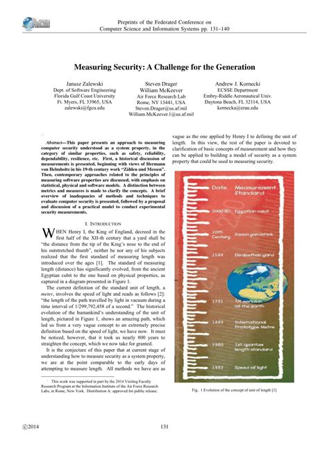 Pdf Measuring Security A Challenge For The Generation