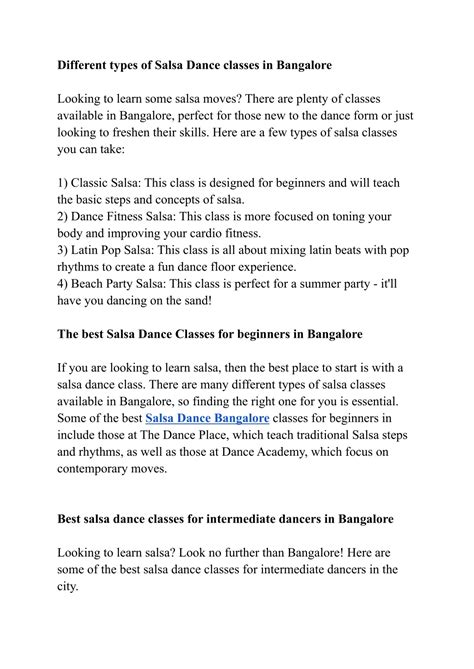 Ppt Best Salsa Dance Classes In Bangalore Powerpoint Presentation