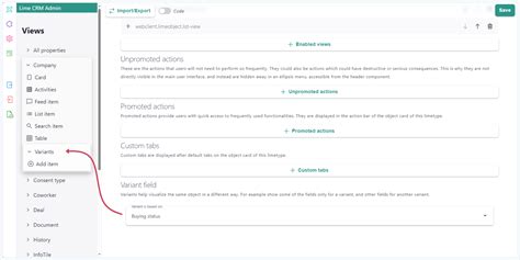 Variants Lime CRM Platform Documentation