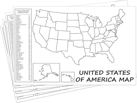 Outline Of United States States And Capitals Usa States Printables For