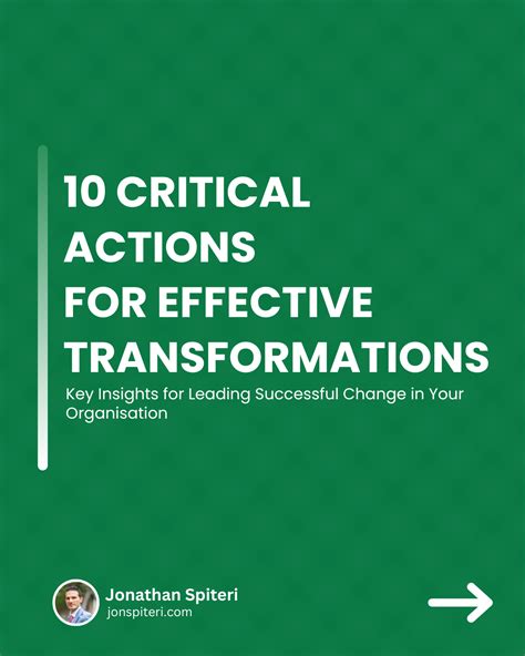 10 Critical Actions For Effective Transformations Jonathan Spiteri