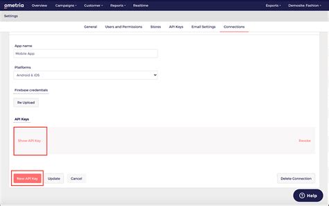 Setting Up Your Mobile App With Firebase Credentials Ometria Help Centre