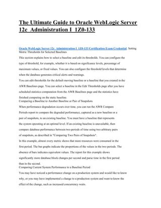 The Ultimate Guide To Oracle Web Logic Server 12c Administration I 1z0