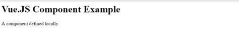vue js template with components showing component registration
