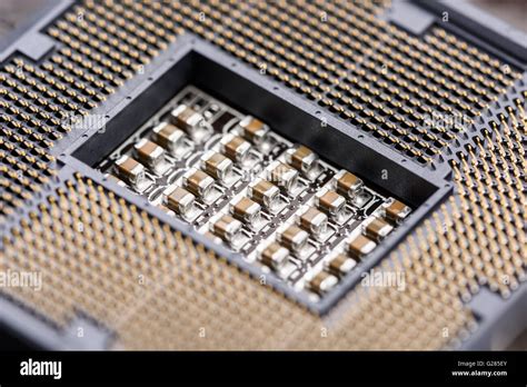 Cpu Socket On Computer Motherboard Stock Photo Alamy