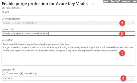 Enable Purge Protection For Azure Key Vault With Azure Policy Charbel