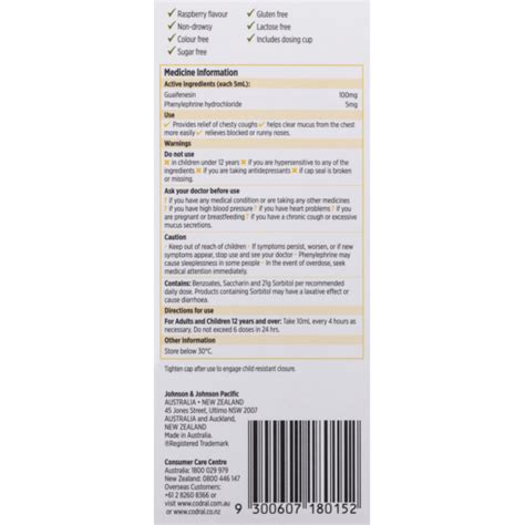 Codral Relief Mucus Cough And Cold 200ml Freshchoice Freshchoice Otaki