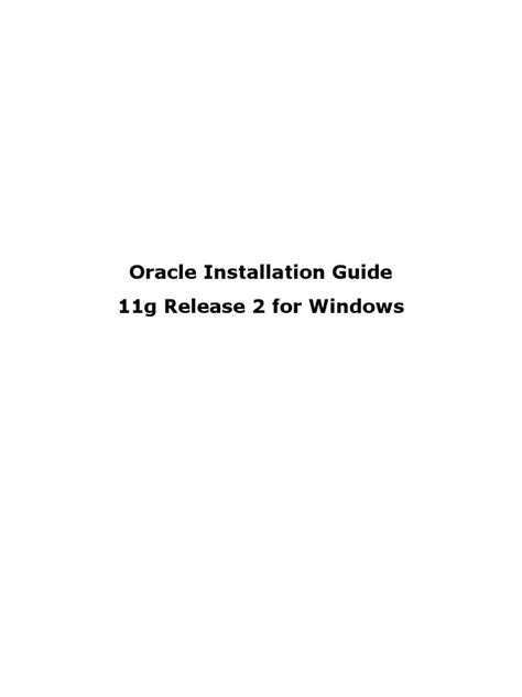 Oracle 11g R2 Installation Guide Pdf