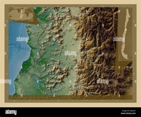 Region Metropolitana De Santiago Region Of Chile Colored Elevation