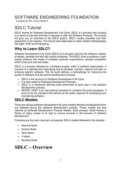 Software Engineering Foundation Notes Software Engineering