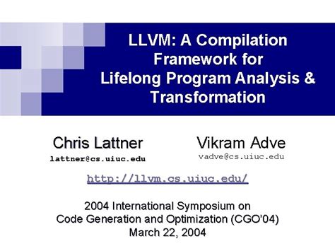 Llvm A Compilation Framework For Lifelong Program Analysis