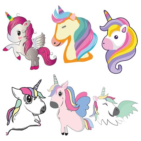 Premium Vector Magical Unicorns Icon And Unicorn Seamless Pattern