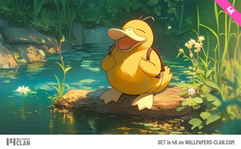 Psyduck Laughing By The Lake Desktop Wallpaper 4k Wallpaper