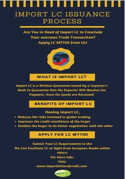 Import Lc Issuance Letter Of Credit Providers In Dubai Lc At Sight